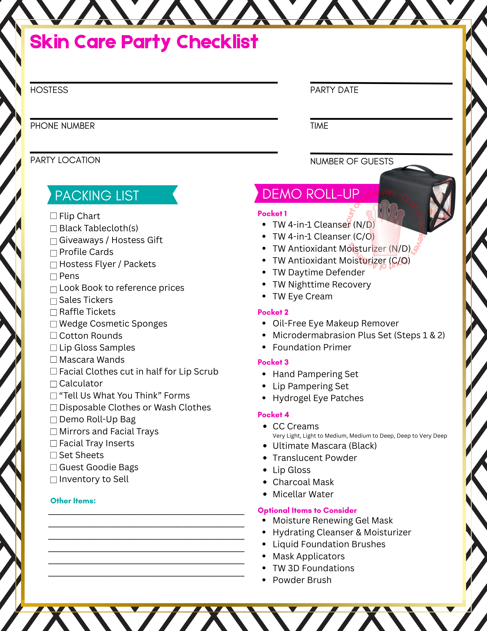 Skin Care Party Checklist – Court of Achievers