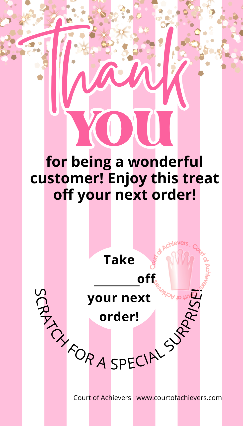 Thank you Scratch-Off Cards – Court of Achievers