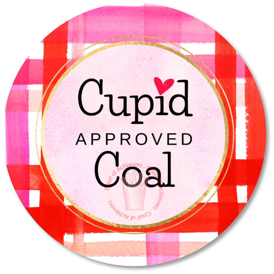 Cupid Approved Coal Sticker – Court of Achievers